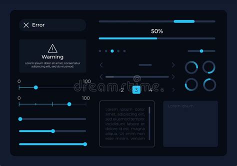 Control Ui Elements Kit Stock Vector Illustration Of Slider 258784867
