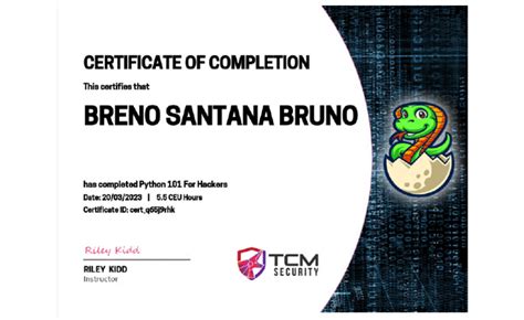 Certificate Of Completion For Python 101 For Hackers Pdf