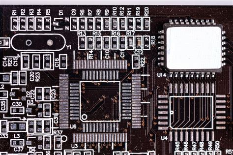 Premium Photo Macro Closeup Shot Of Microchip On Black Printed