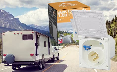 Xtremeauto 240v Mains Flush Fit Socket Box Caravan 16 Amp Socket Mains 16amp Campervan Inlet