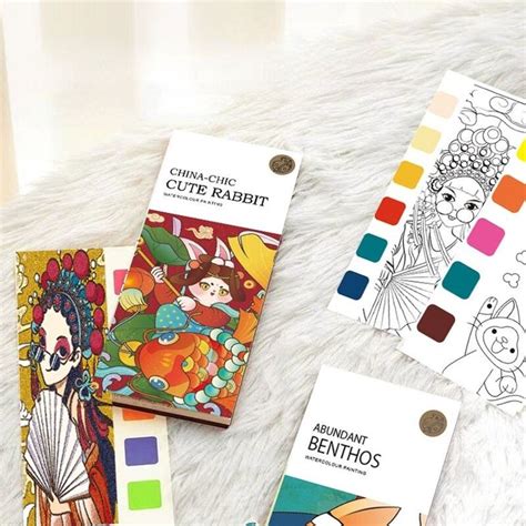 수채화 종이 그리기 책 빈 낙서 책 세트 페인트 및 브러시 포함 색칠하기 책 색칠 장난감 그림 용품 학습 및 교육