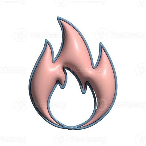 3d Fire Icon Flame Symbol With Glossy Pink Design 56534274 Png