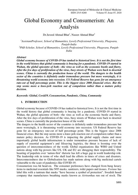 Pdf Global Economy And Consumerism An Analysis