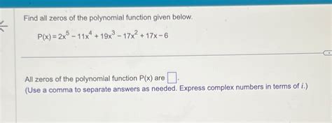 solved find all zeros of the polynomial function given