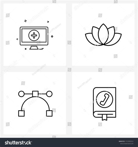 Ui Set 4 Basic Line Icons Stock Vector Royalty Free 1727095312