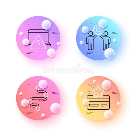 Employees Teamwork Online Question And Timeline Minimal Line Icons For Web Application