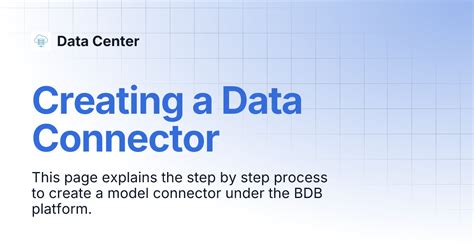 Creating A Data Connector Data Center