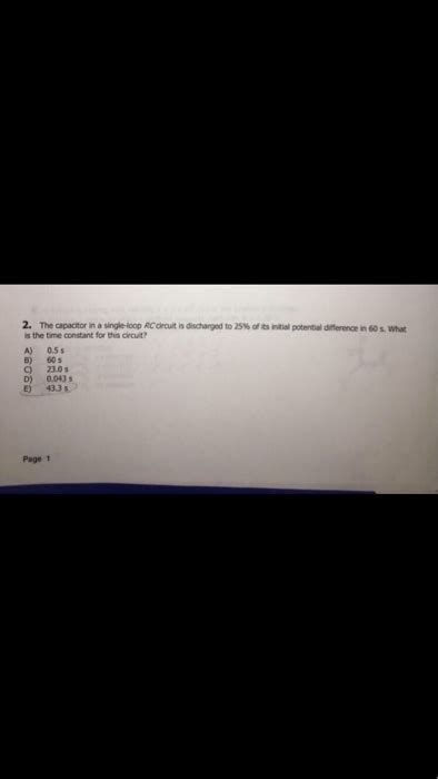 Solved The Capacitor In A Single Loop RC Circuit Is Chegg Com
