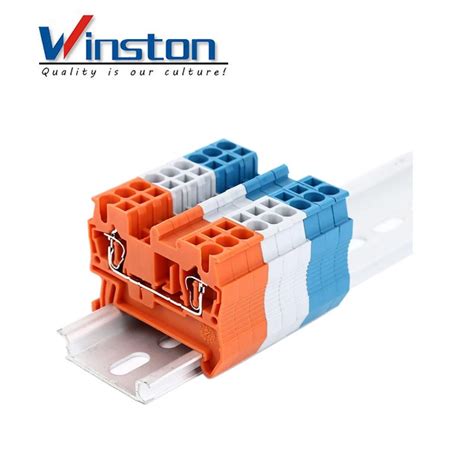 St2 5 Red Push In Connection Feed Through Din Rail Screw Plastic Brass Terminal Block Yueqing