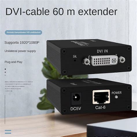 Dvi Extender Rj45 Cat6 Cable Extender To 196 8ft Transmitter Receiver Dvi Ethernet Adapter Hd