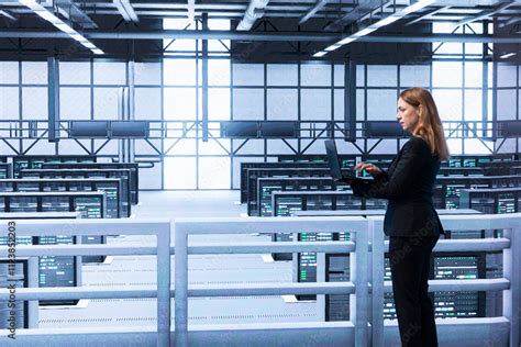 Engineer In Data Center Checking Rigs And Infrastructure Doing Maintenance It Expert Planning