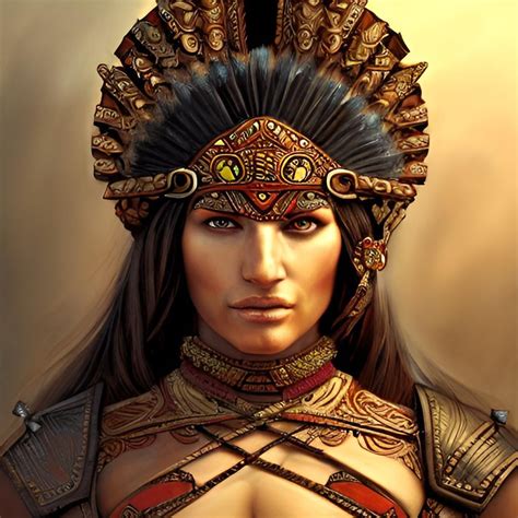 Female Aztec Warrior Drawing