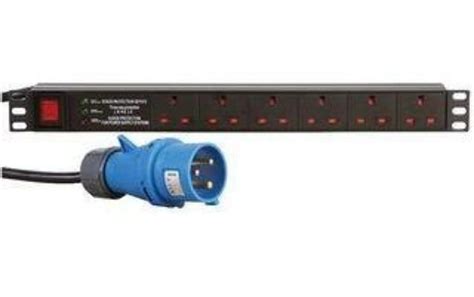 Innovative 6 Way Horizontally Mounted 16a Commando Pdu With Uk Sockets