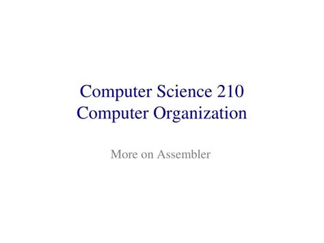 PPT Computer Science Computer Organization PowerPoint Presentation ID