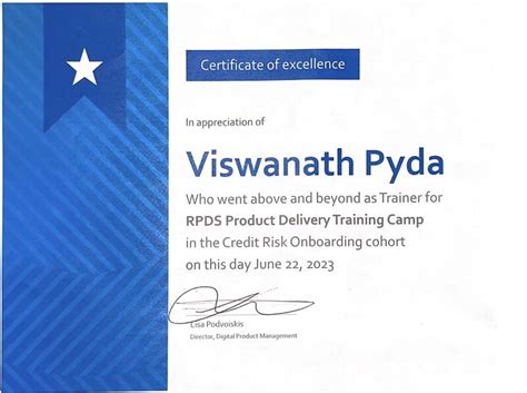 Viswanath Pyda On Linkedin Certificateofexcellence