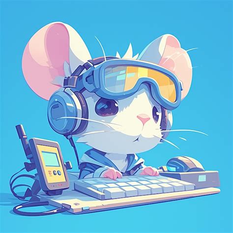 Premium Vector A Clever Mouse Software Engineer Cartoon Style