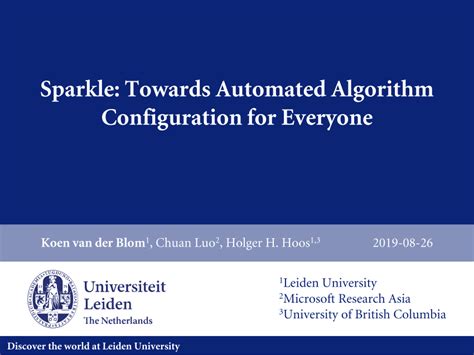 Pdf Sparkle Towards Automated Algorithm Configuration For Everyone