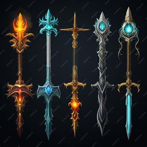 Premium Photo Mystical Blades Game Interface Magic Swords