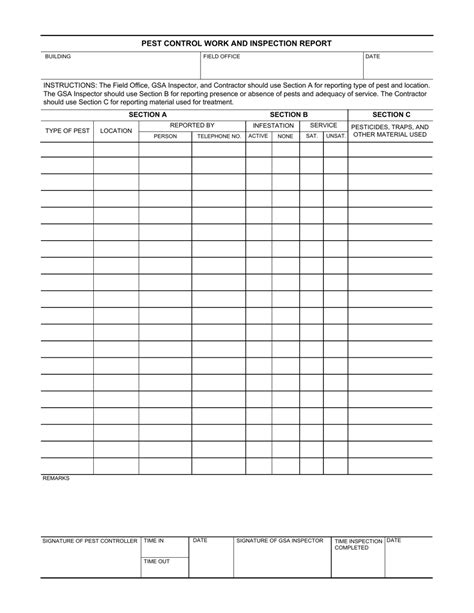 Pest Control Report Template