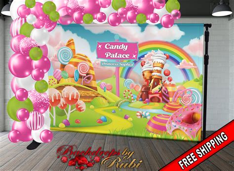 Candy Land Backdrop Candy Land Banner Candy Party Backdrop Candy Party Background Candy Sign
