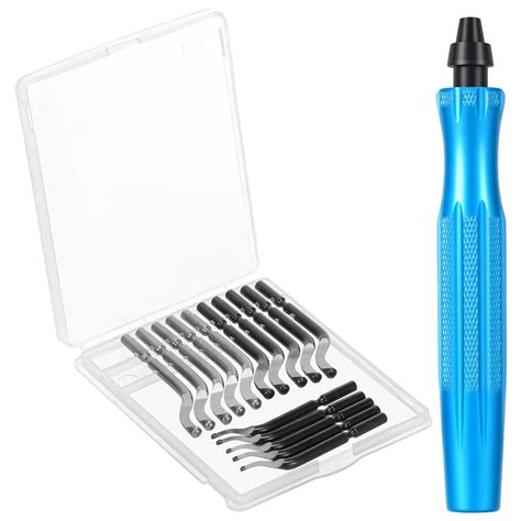 Deburring Tool Set Portable Deburring Cutter With 15 High Speed Steel Blades 360 Degree Rotary