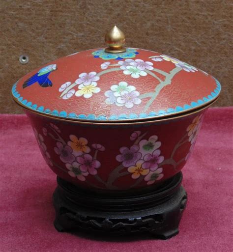 Rare Magnifique Ancien Grand Urne Cuivre Ou Laiton En Cloisonné Très Fin Détail Eur 79 99