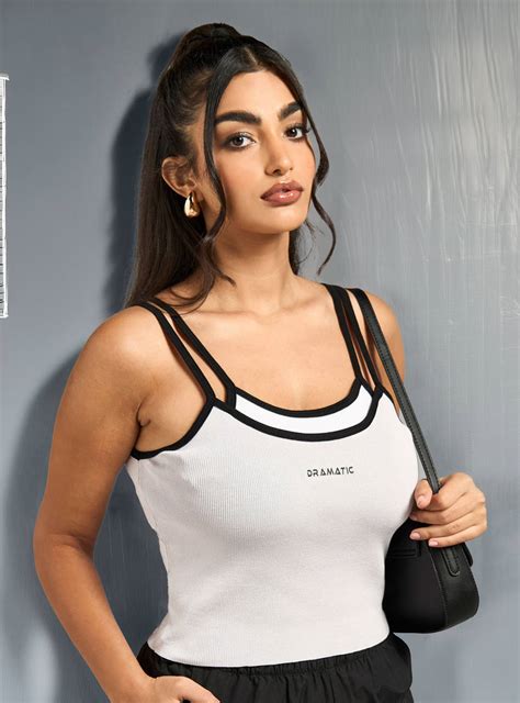 Shop Text Detail Camisole Top Online Max Uae