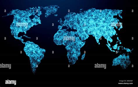Polygonal world map. Dots and lines connected. World map with global technology and ...