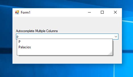 Multi Column Autocomplete ComboBox In C SourceCodester