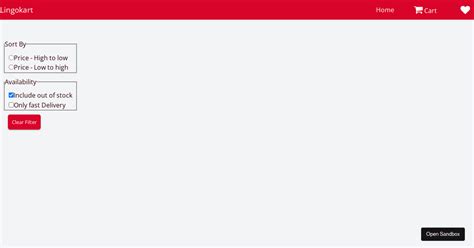 Ecommerce App Codesandbox