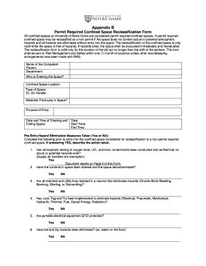 Fillable Online Appendix B Permit Required Confined Space