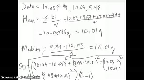 Example On Using Statistics To Quantify Error YouTube