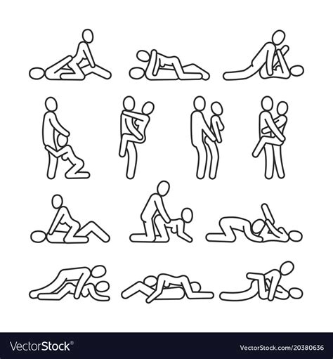 Love Affair Outline Symbols Sexual Royalty Free Vector Image