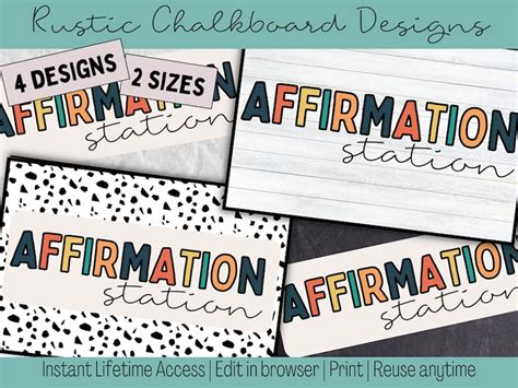 Affirmation Station Class Mirror Display Rustic Chalkboard Classroom Positive Affirmation