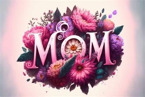 Word Mom Flowers Stock Illustrations 1204 Word Mom Flowers Stock