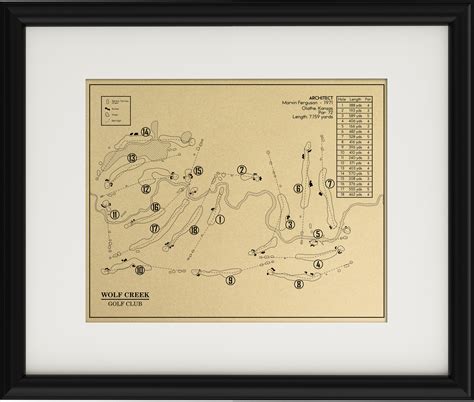 Wolf Creek Golf Club Outline Print Golfblueprints
