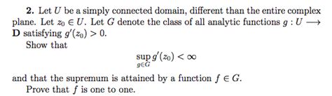 solved let u be a simply connected domain different than