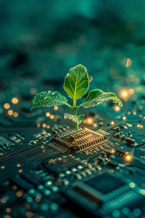 Vegetation From A Printed Circuit Board Close Up Stock Image Image Of Electricity Flora