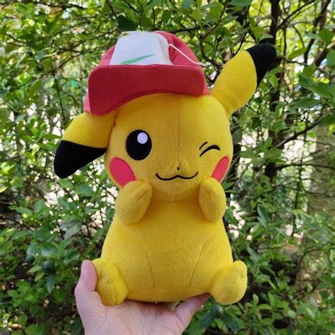 Pokemon Picachu Wearing Tru Ash Trainer Hat Plush Toy Hobbies And Toys