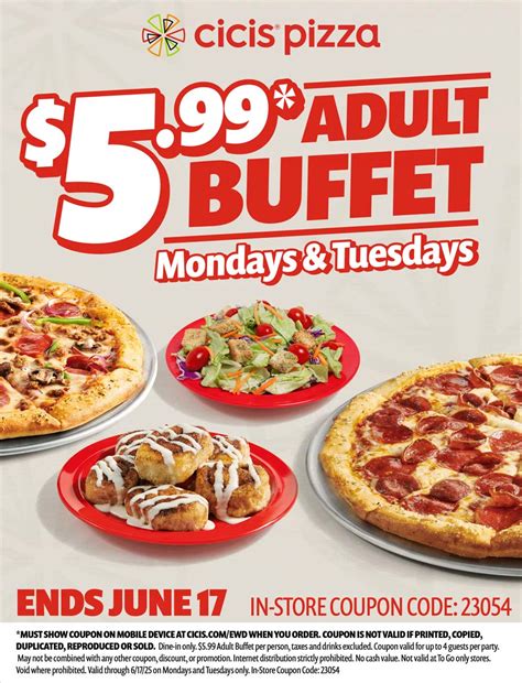 Second Buffet Free Friday At Cicis Pizza Cicis Pizza October 2025