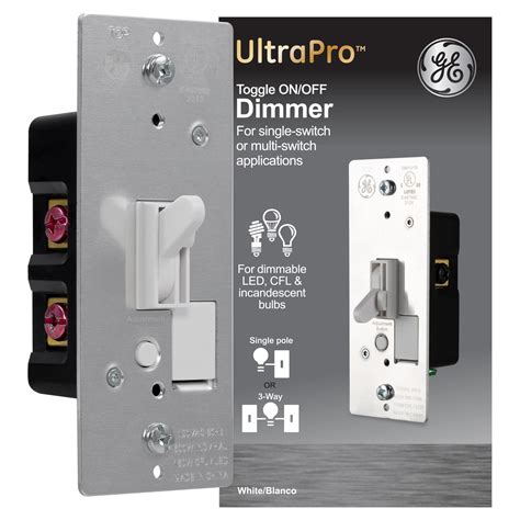 Ge Single Pole Dimmer Toggle Switch Onoffdim Settings For Dimmable Led Cfl And Incandescent