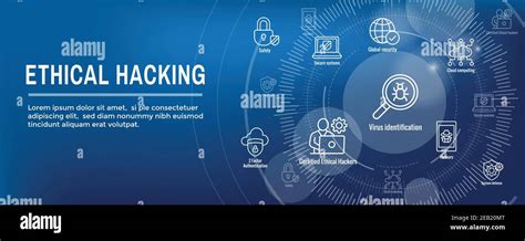 certified ethical hacker ceh icon set web header banner stock