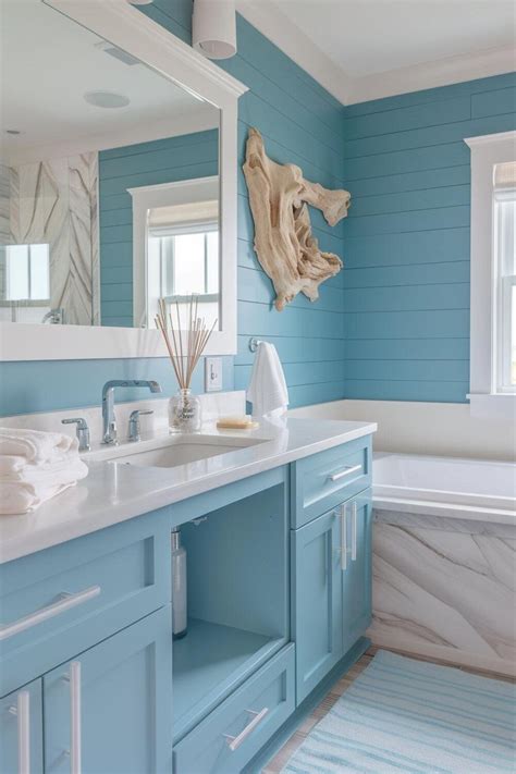 40 Coastal Bathroom Ideas For A Tranquil Beach Inspired Home Blue