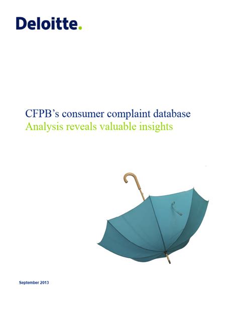 Us Fsi Cfpb Consumer Complaint Database 091913 Pdf Credit Finance
