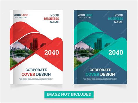 기업 책 표지 디자인 서식 파일 4 세트 프리미엄 벡터