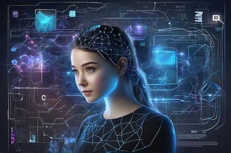 Premium Photo Technology Girl Is A Female Body Robot Generated Ai