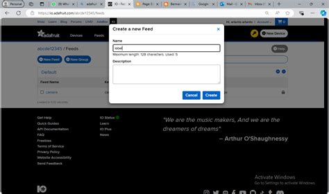 Bermain Adafruit Io 4 Esp32 Cam And Edge Impulse