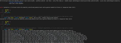 As Const React Native Gesture Handlersrcstatets Unexpected Token