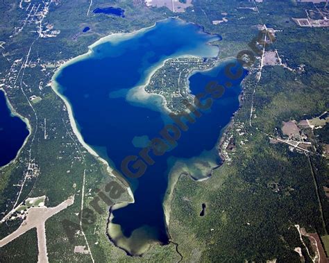 Duck Lake In Grand Traverse County Mi Aerial Graphics