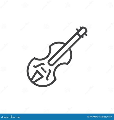 Violin Line Icon Stock Vector Illustration Of Vector 97674872